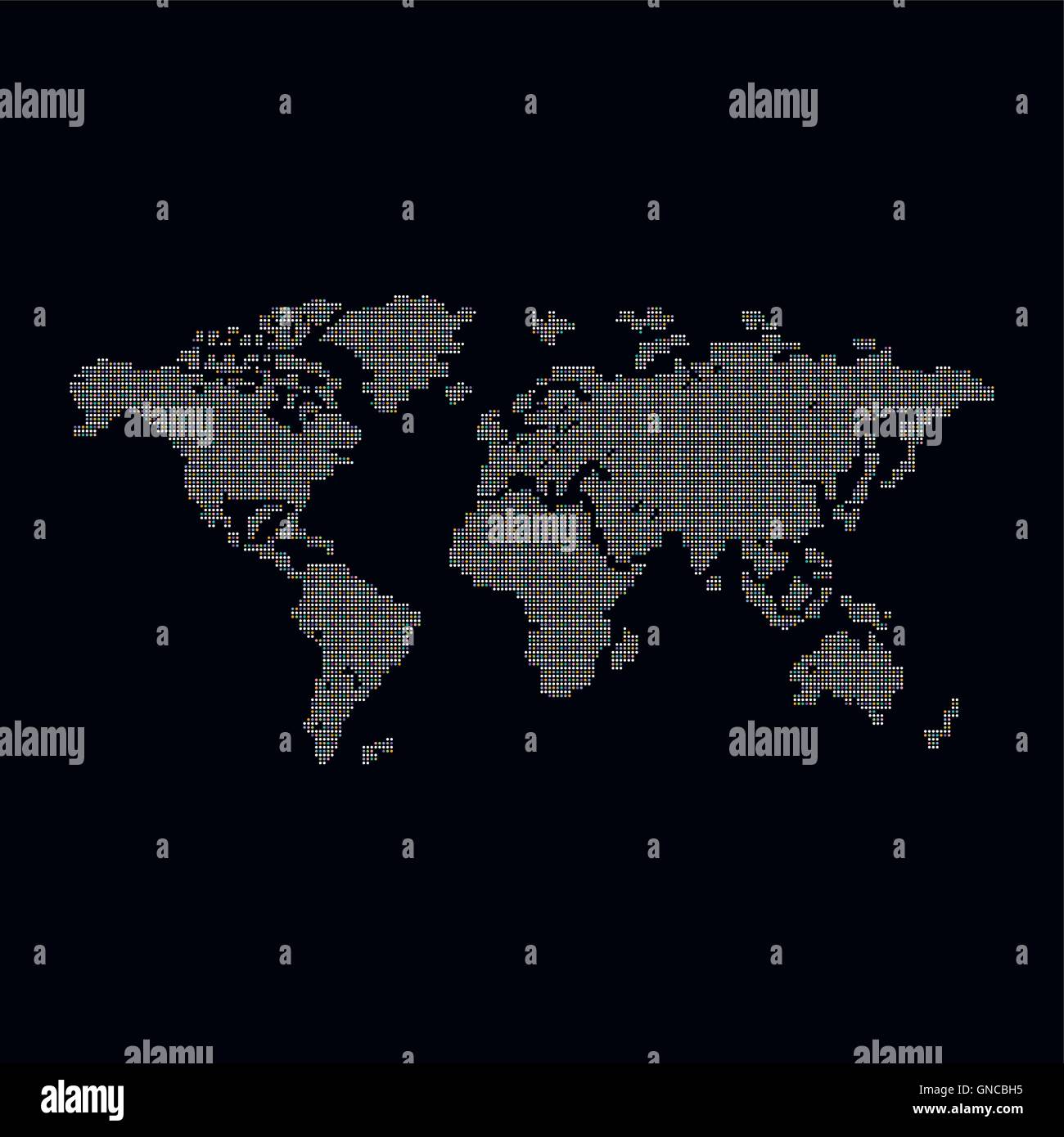 Round dot world map Stock Vector Images - Alamy