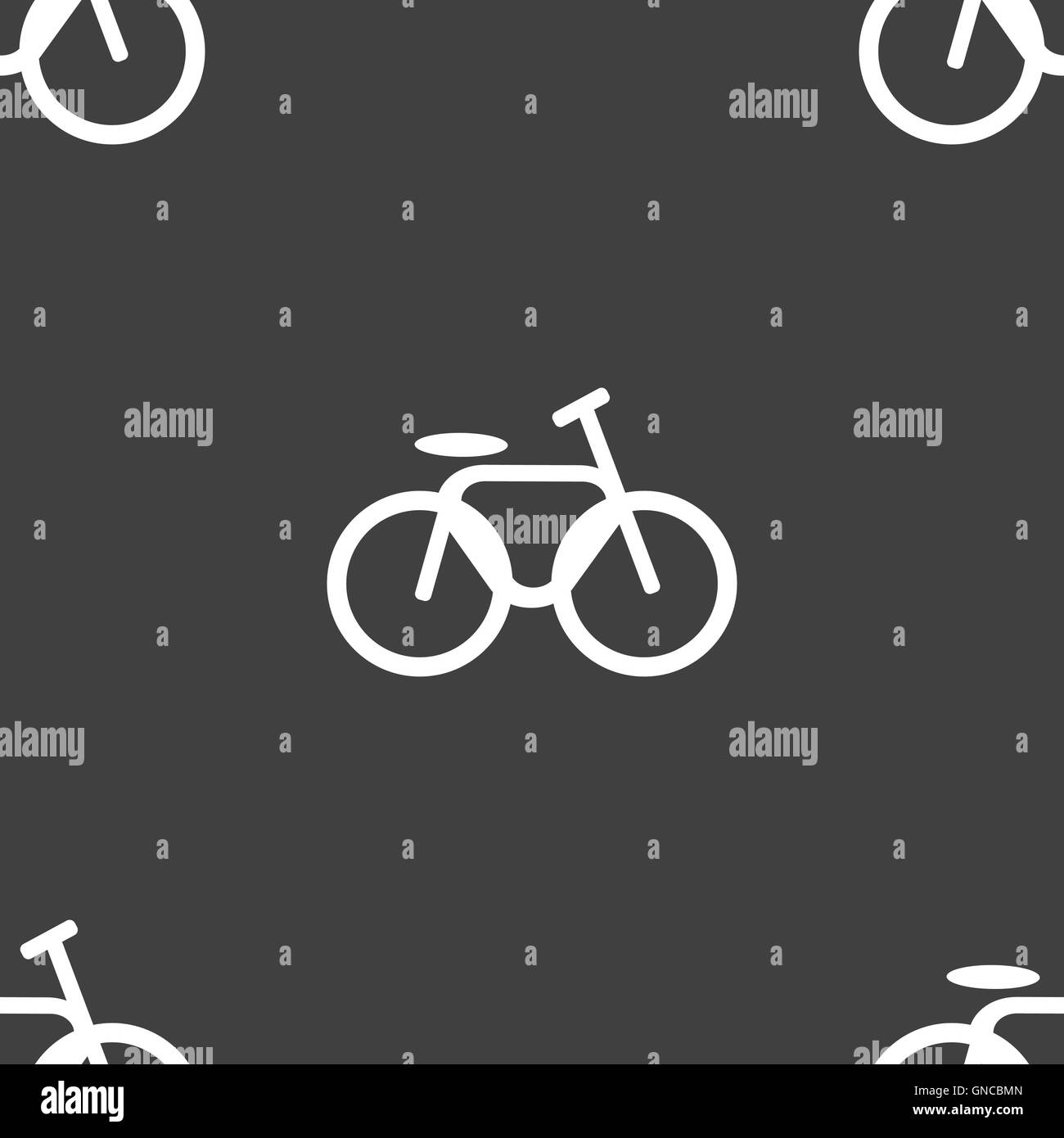 Bicycle, bike icon sign. Seamless pattern on a gray background. Vector ...