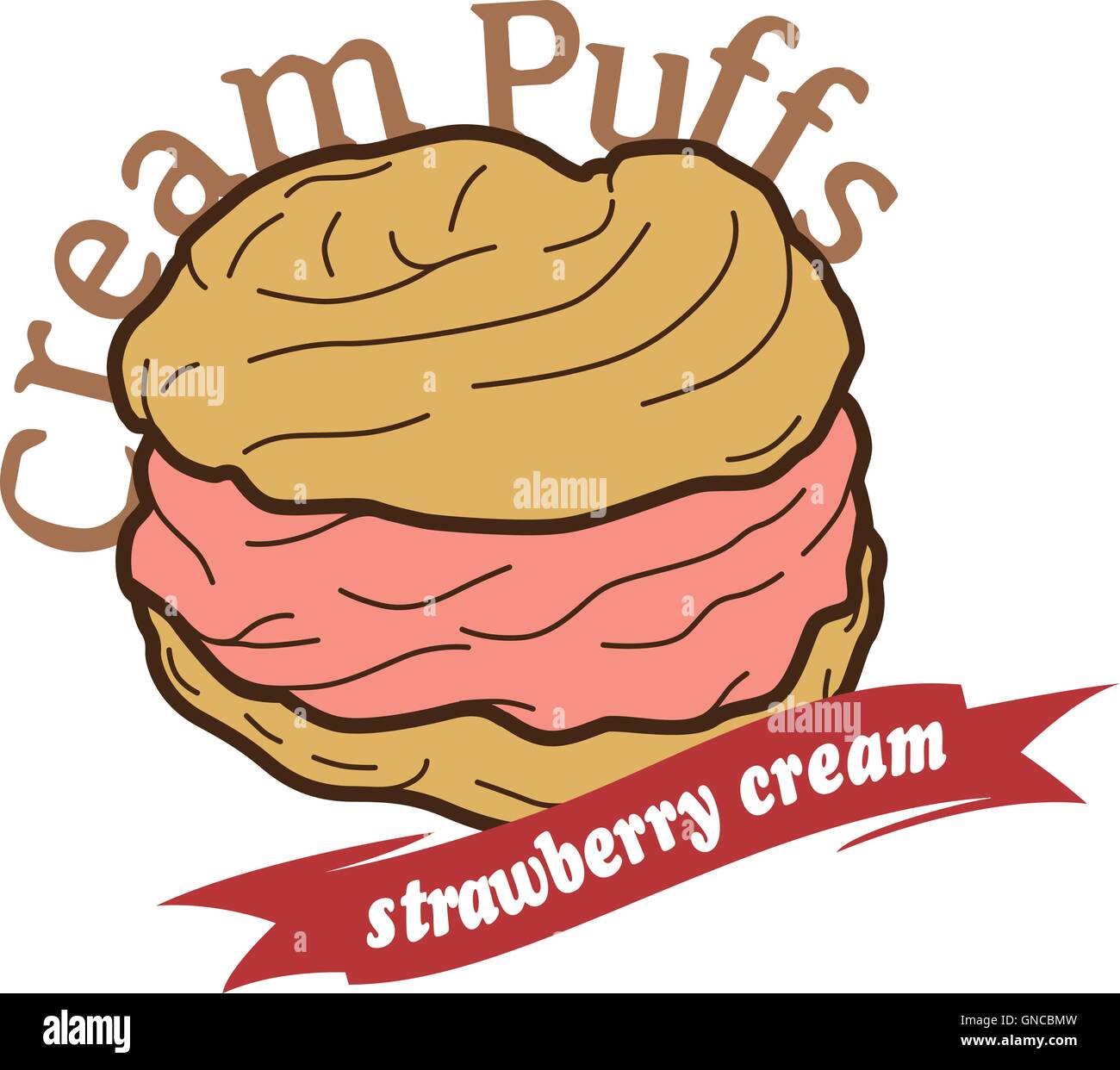 Puff pastry whipped cream Stock Vector Images - Alamy