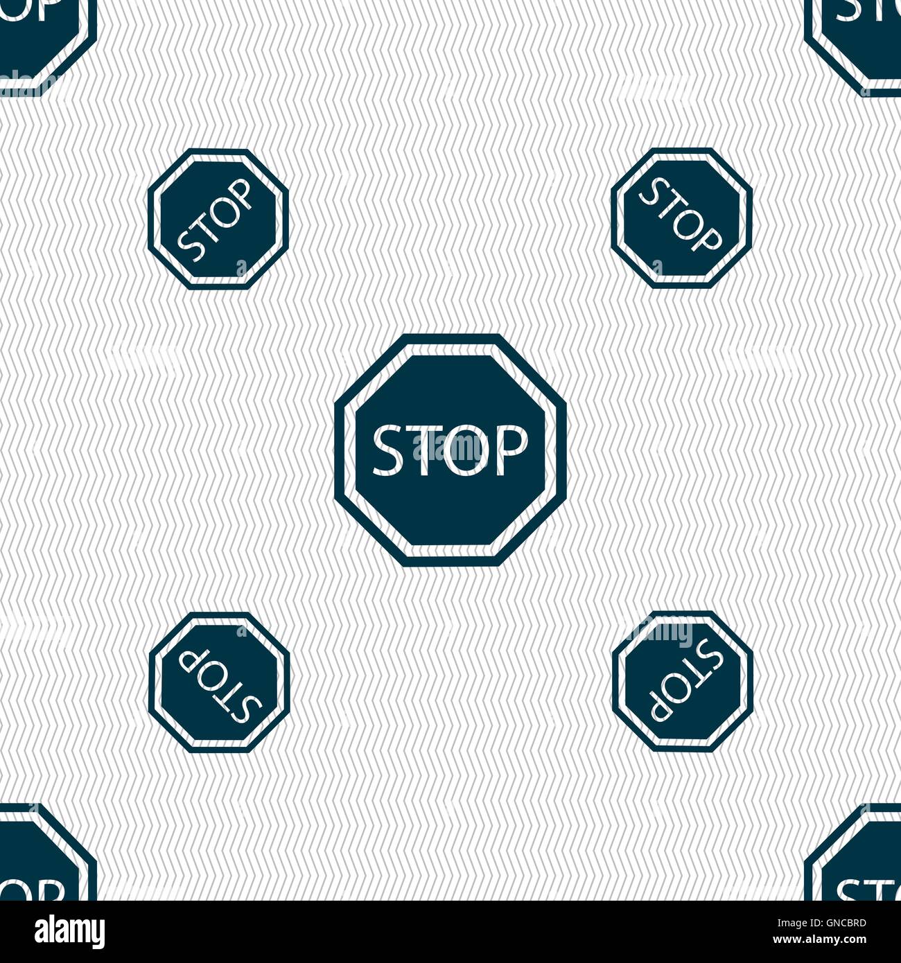 Stop icon sign. Seamless pattern with geometric texture. Vector Stock ...