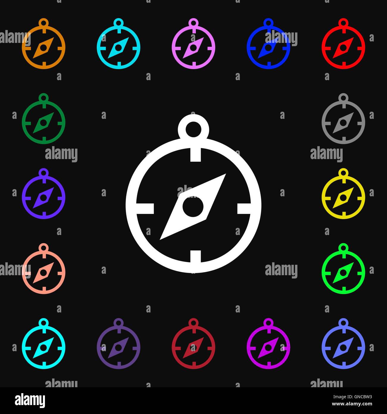Compass icon sign. Lots of colorful symbols for your design. Vector ...