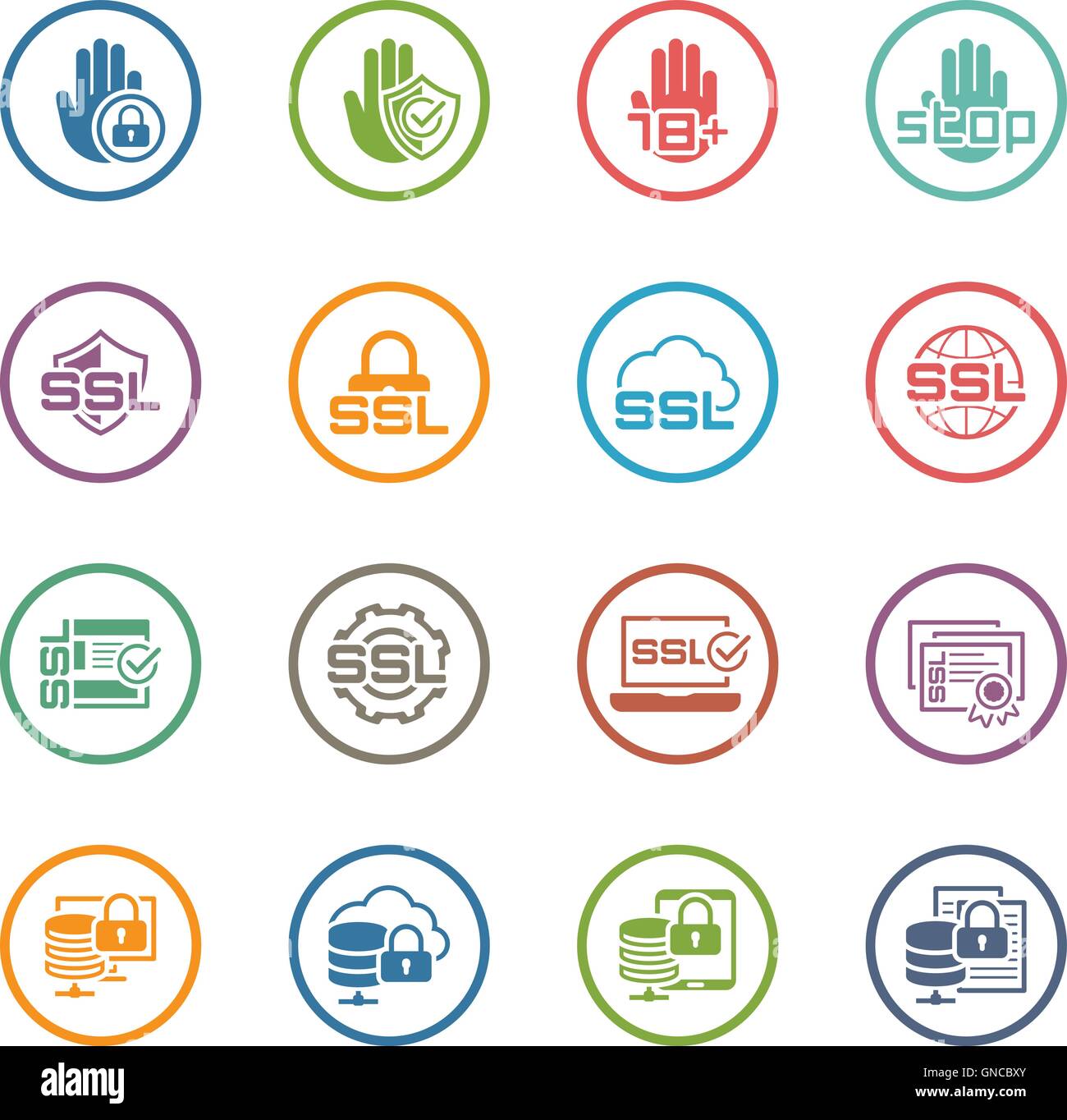 Flat Design Security and Protection Icons Set Stock Vector Image & Art - Alamy