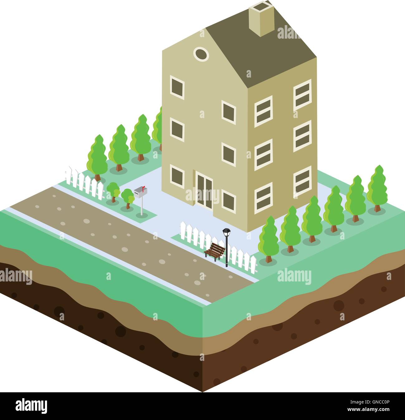 isometric residential view cartoon theme Stock Vector Image & Art - Alamy