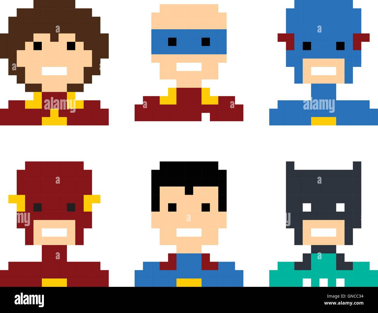 pixel people superhero avatar set Stock Vector Image & Art - Alamy