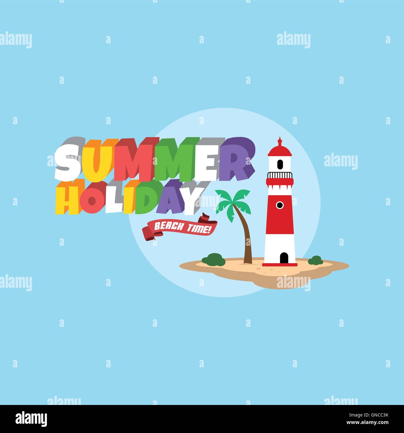 Summer holiday retro cartoon theme Stock Vector Image & Art - Alamy