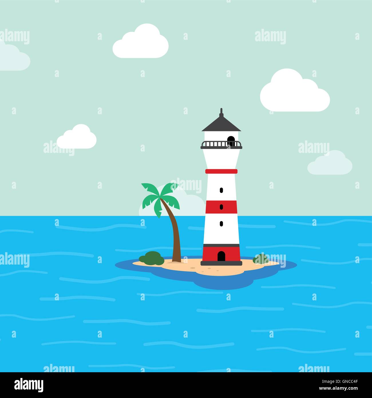 beach lighthouse seashore view Stock Vector Image & Art - Alamy