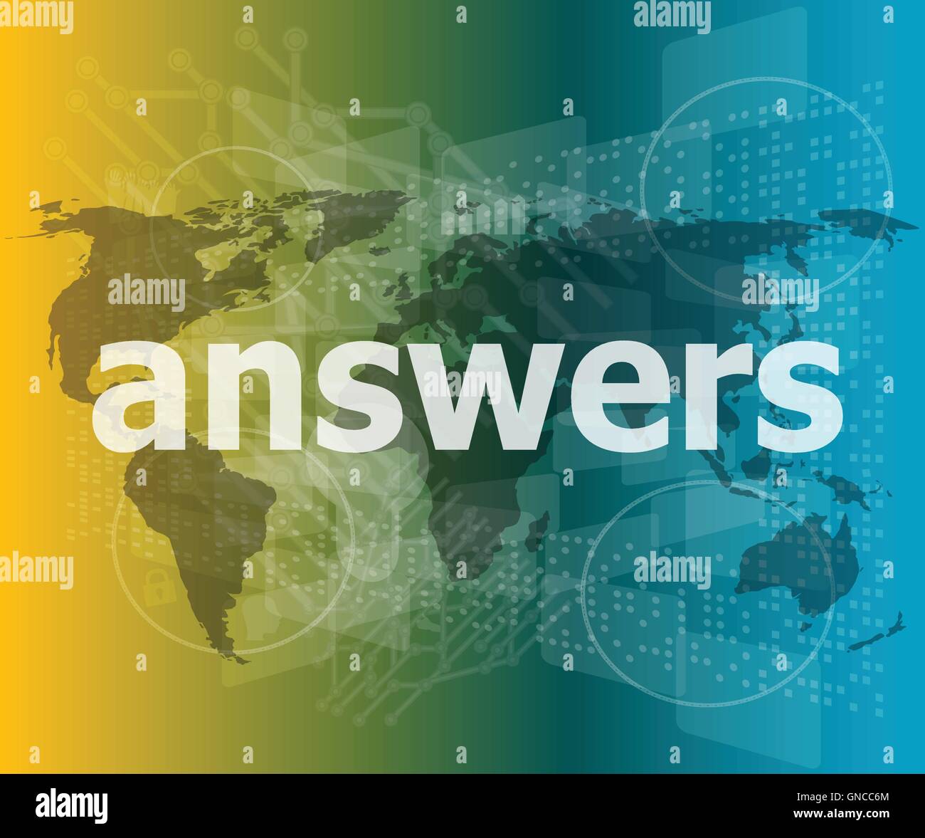Education concept: words answers on digital background vector ...