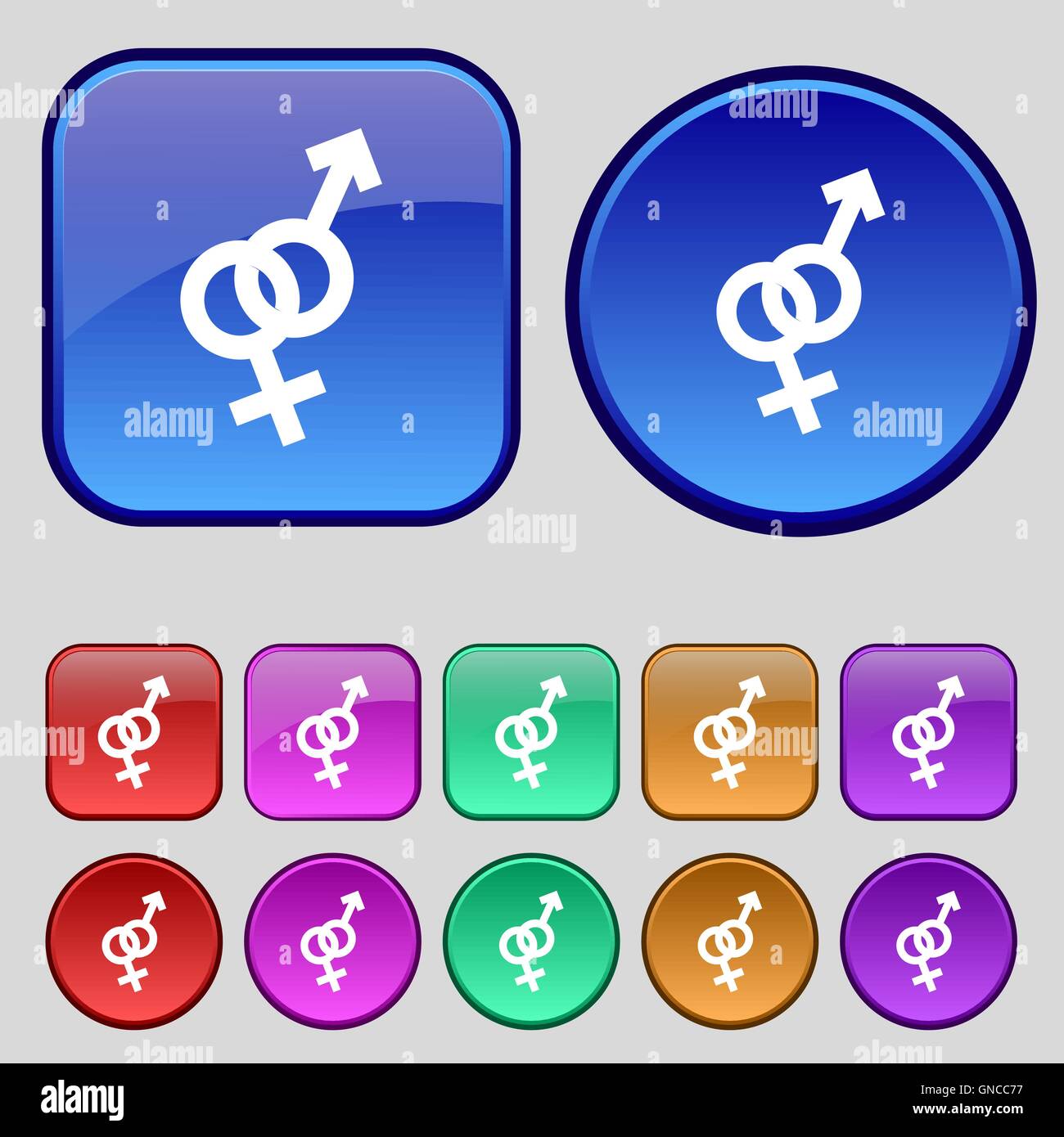 Male and female icon sign. A set of twelve vintage buttons for your design. Vector Stock Vector ...