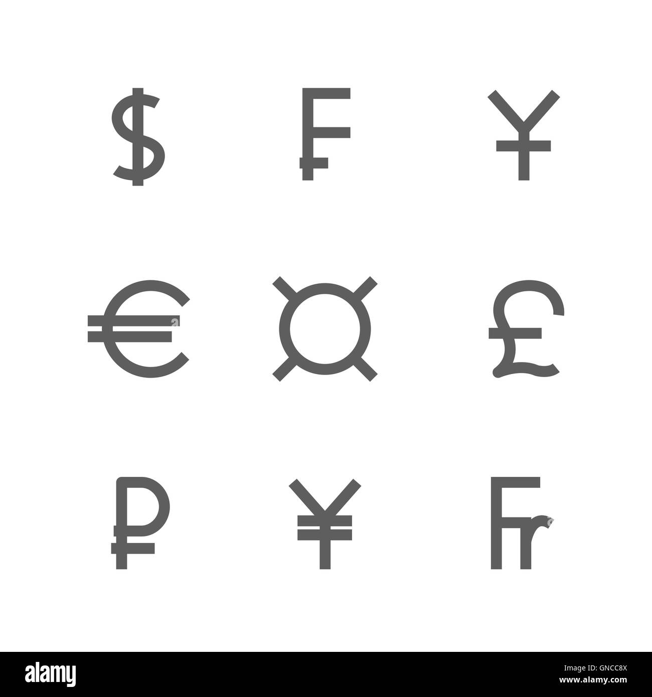 Set symbols of world currencies, vector illustration Stock Vector Image ...