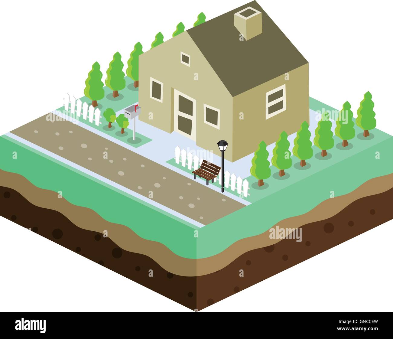 isometric residential view cartoon theme Stock Vector Image & Art - Alamy