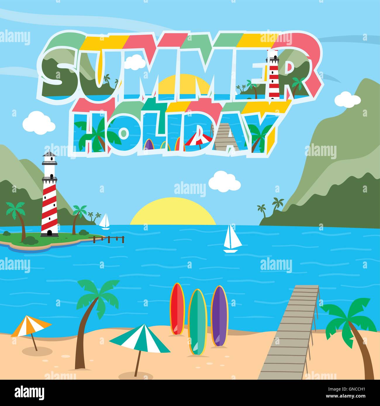 Retro tourist resort Stock Vector Images - Alamy