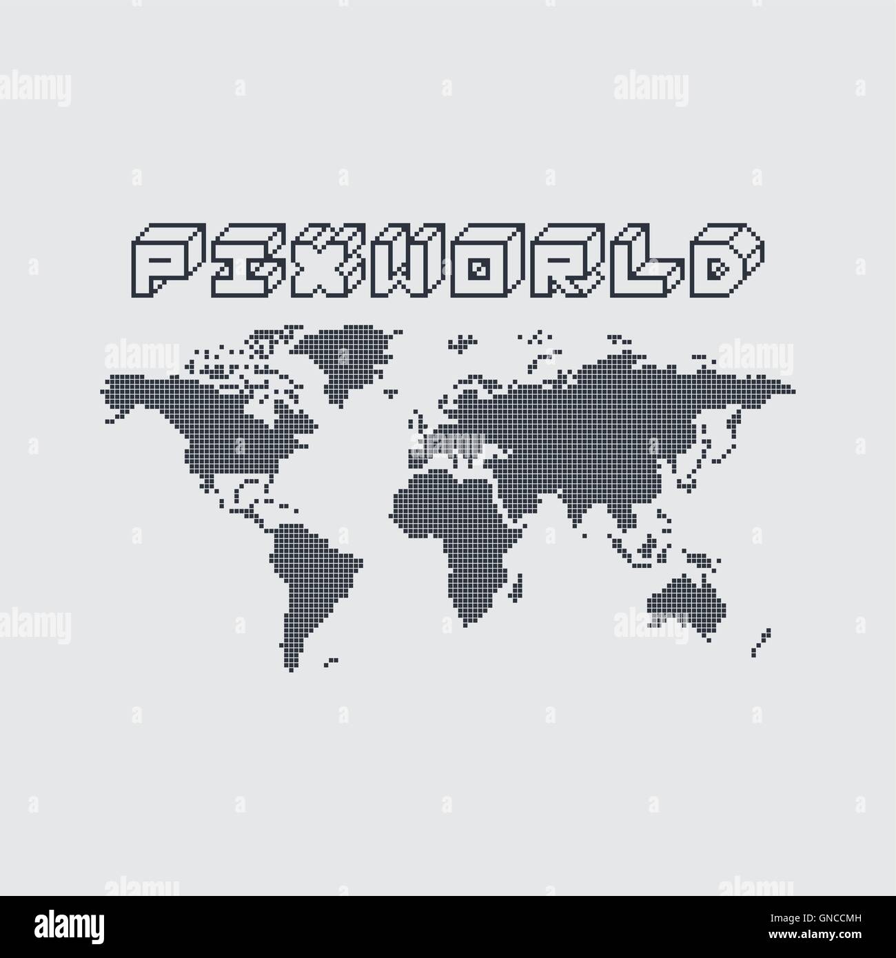 Pixelated World Map