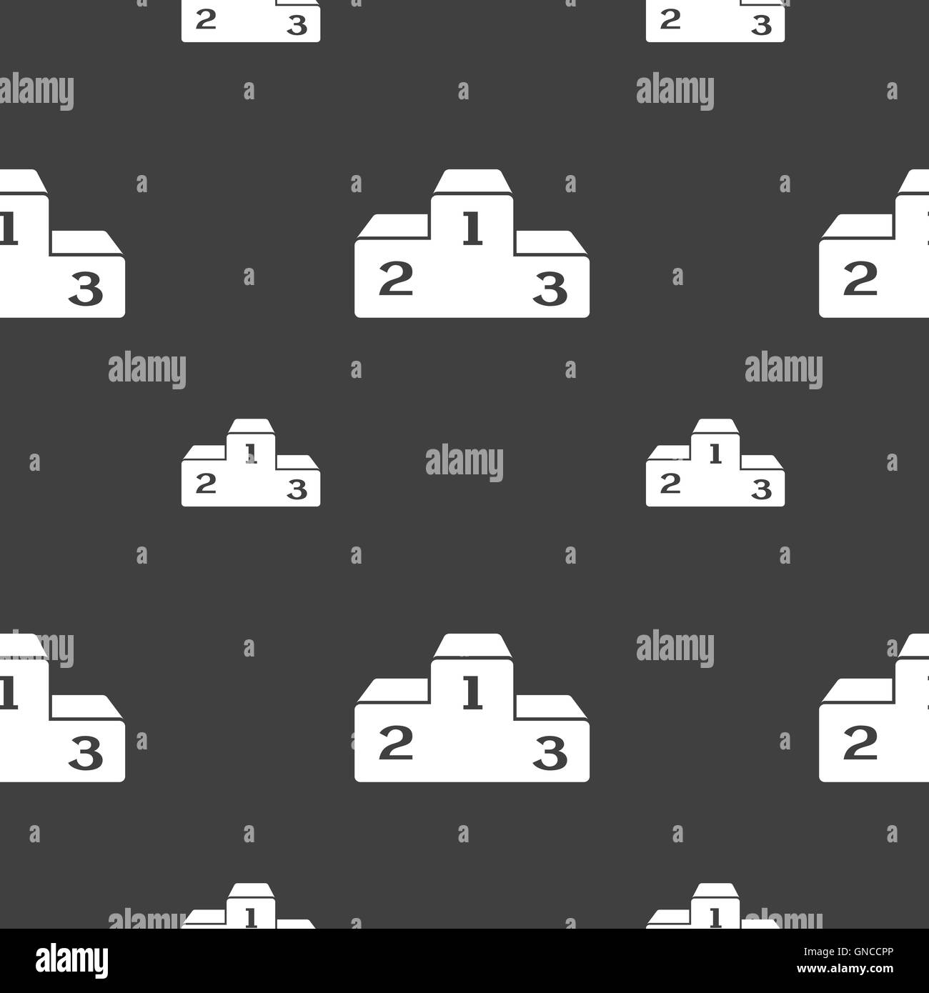 Podium icon sign. Seamless pattern on a gray background. Vector Stock ...