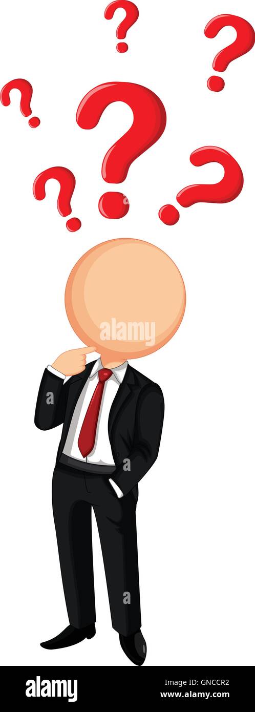 Young businessman thinking isolated Stock Vector Images - Alamy
