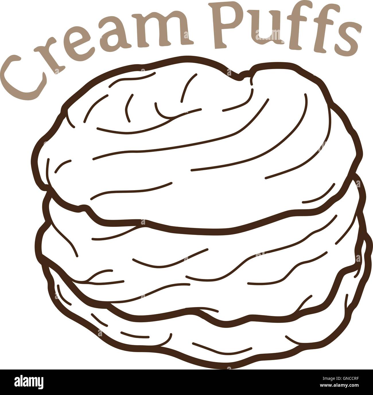 Puff cake whipped cream Stock Vector Images - Alamy
