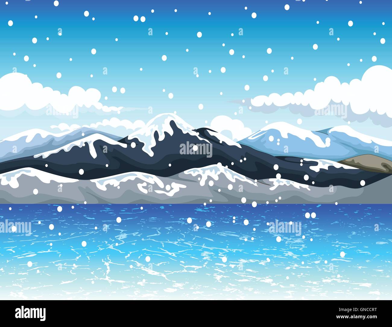 Winter snow background forest Stock Vector Images - Alamy