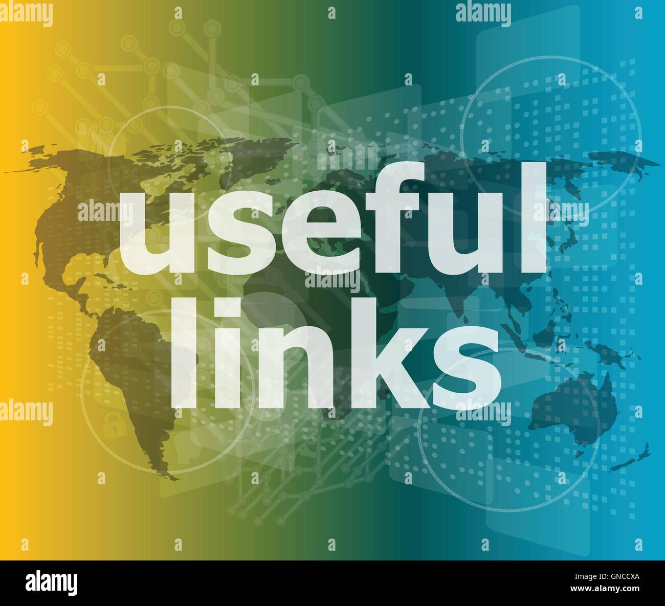 SEO web design concept: useful links on digital background vector ...