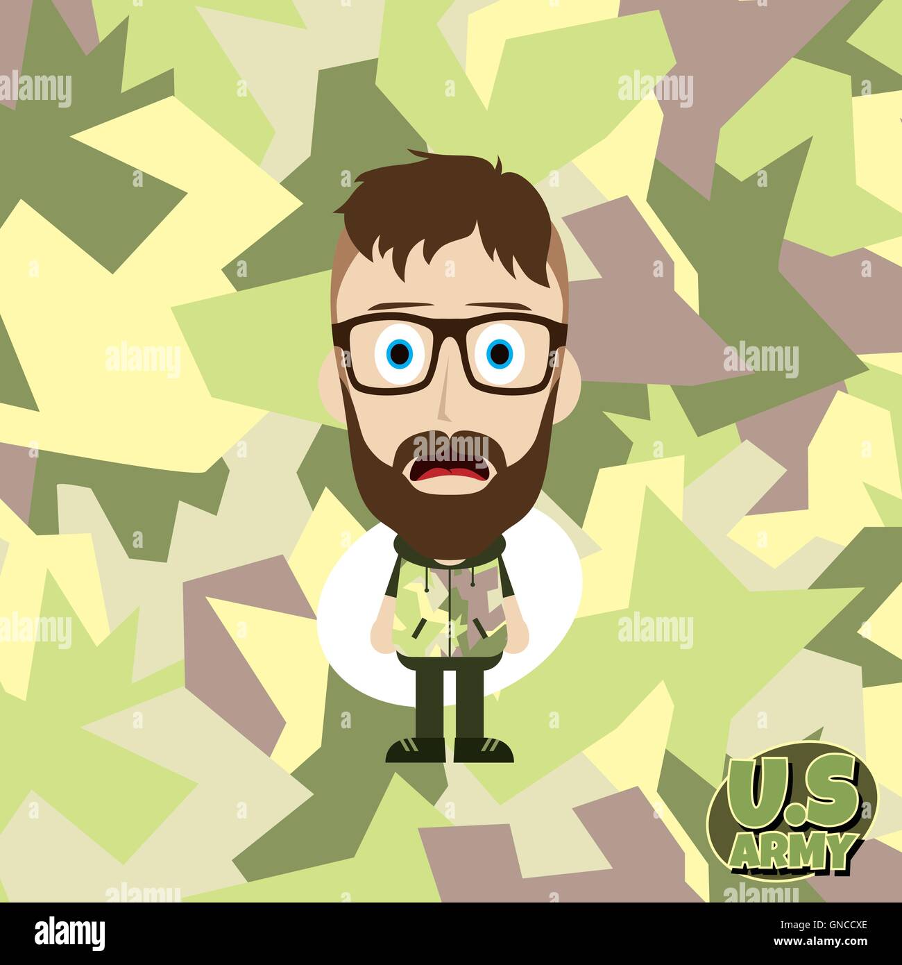 Army camouflage cartoon guy hi-res stock photography and images - Alamy