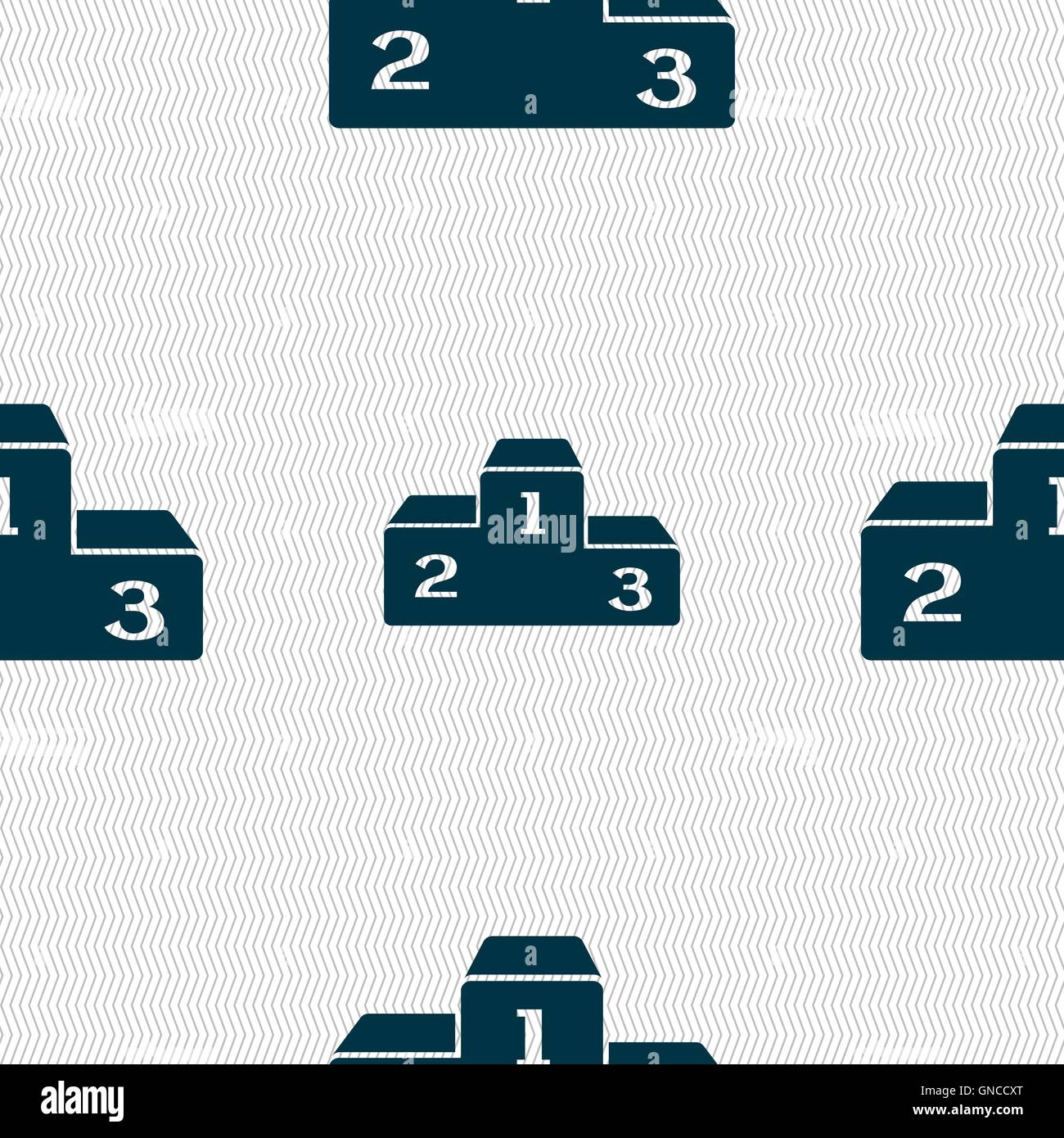 Podium icon sign. Seamless pattern with geometric texture. Vector Stock ...