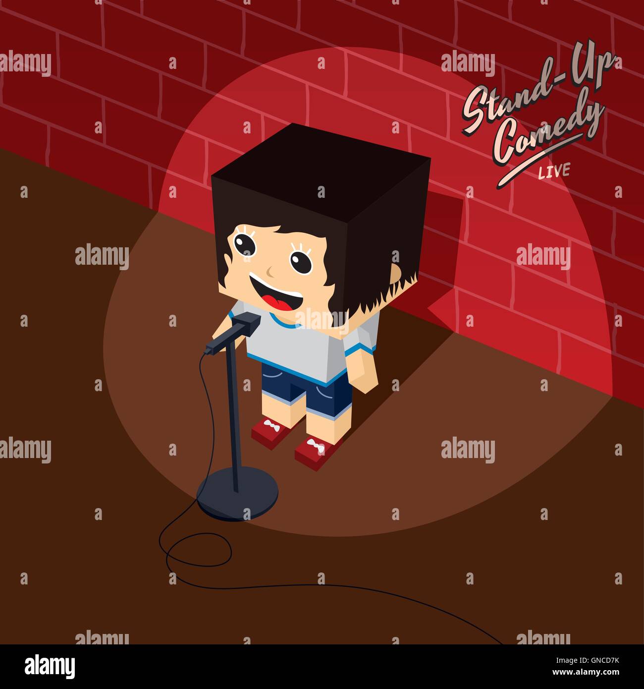 stand up comedy isometric block cartoon Stock Vector Image & Art - Alamy