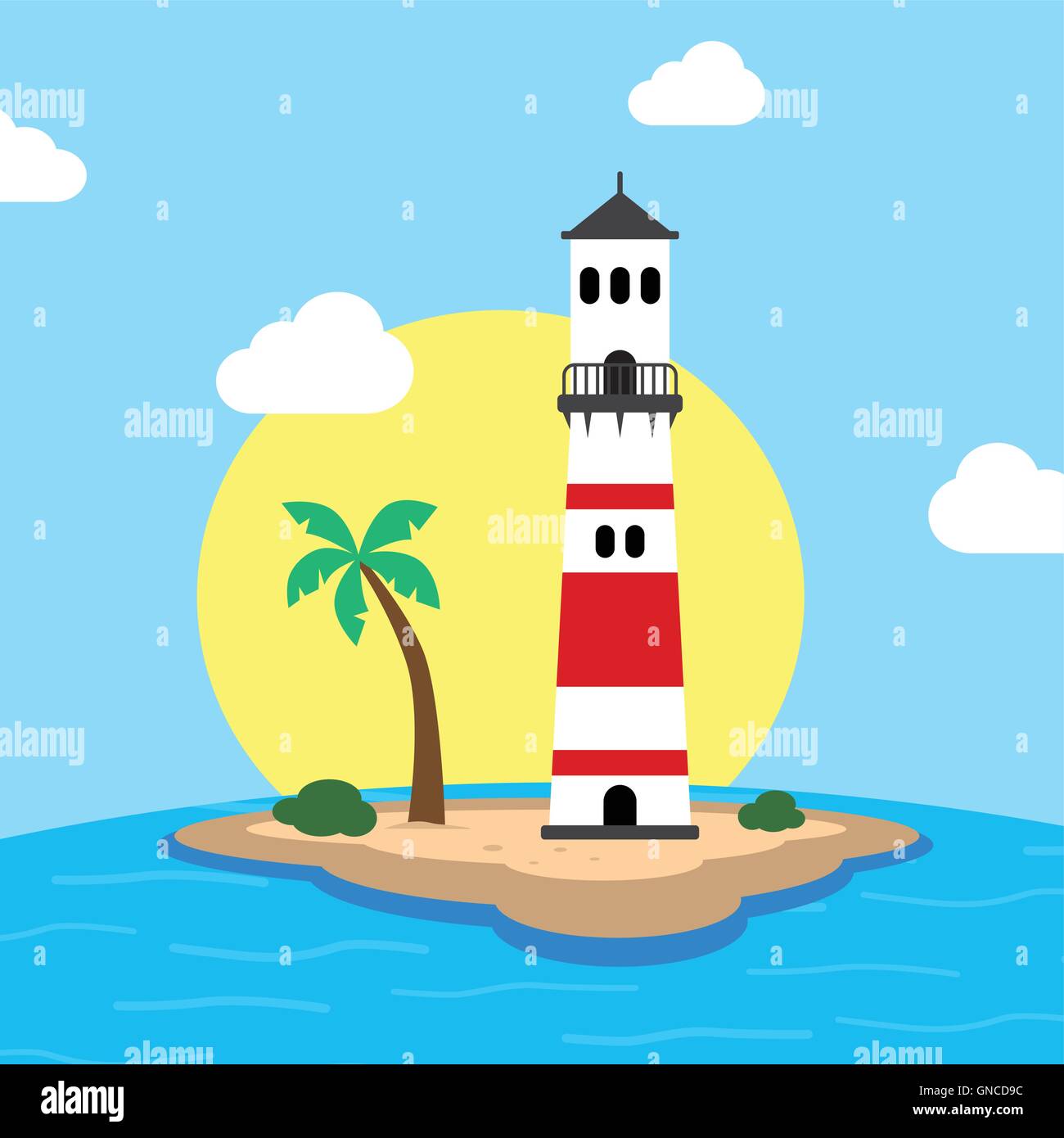 beach lighthouse seashore view Stock Vector Image & Art - Alamy