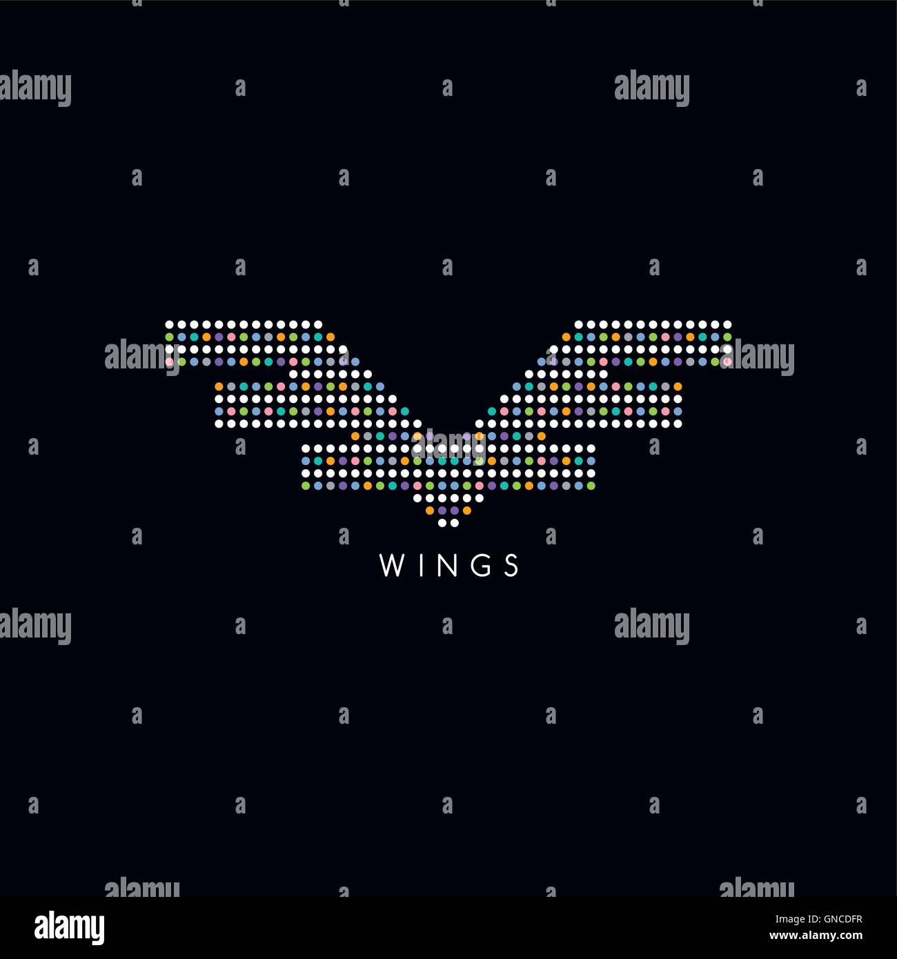circle dot wing logotype Stock Vector Image & Art - Alamy