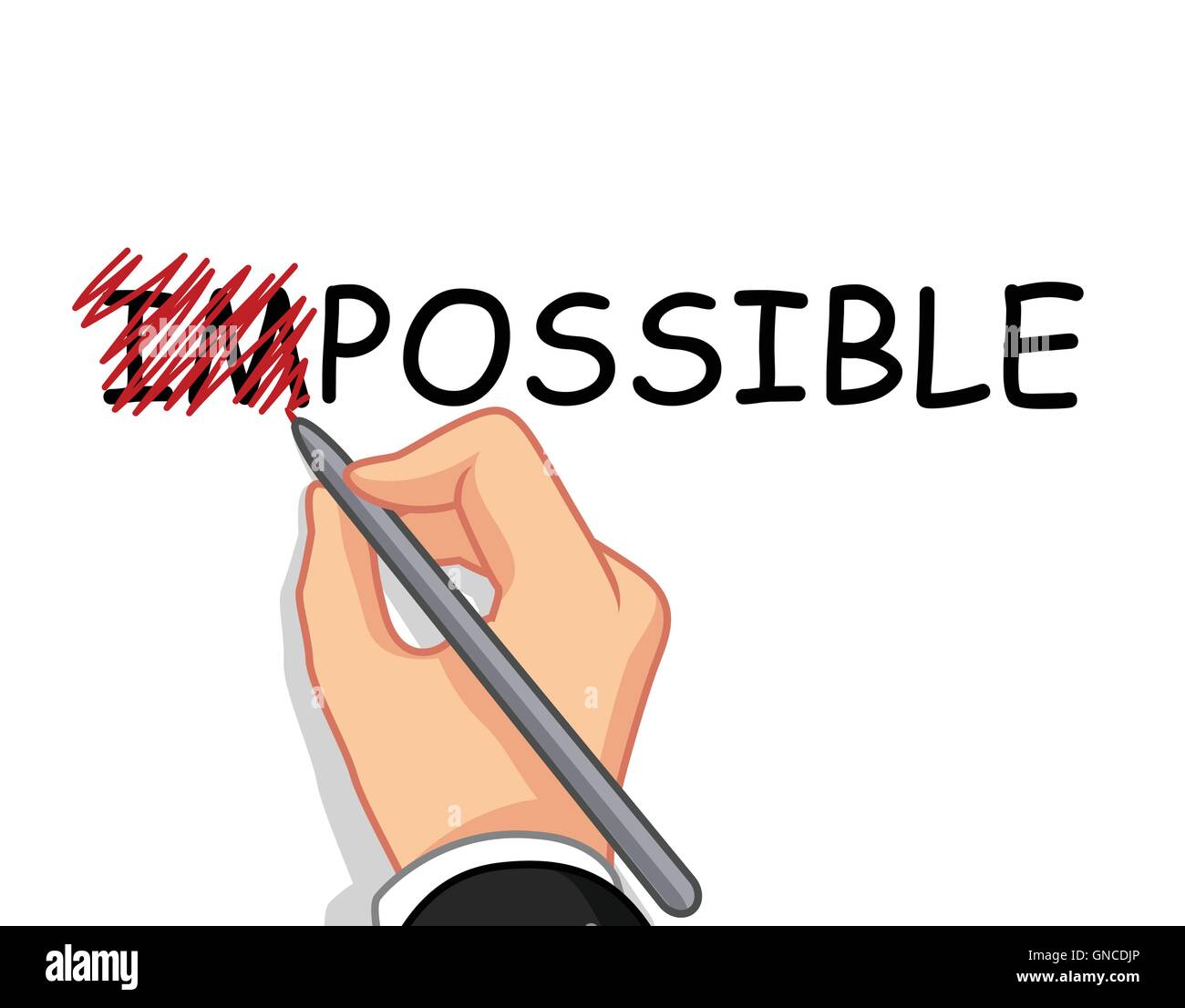 hand writing possible from impossible Stock Vector Image & Art - Alamy