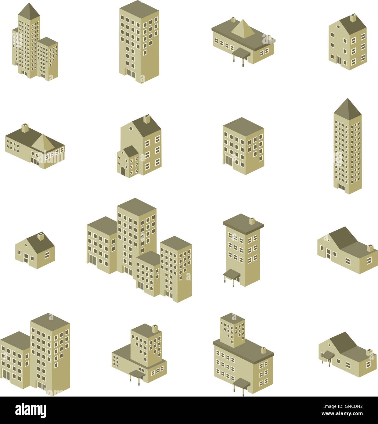 isometric building set Stock Vector Image & Art - Alamy