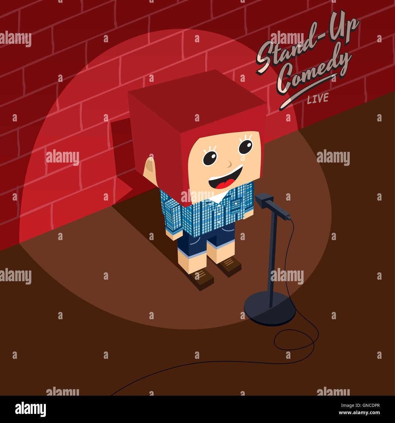 stand up comedy isometric block cartoon Stock Vector Image & Art - Alamy