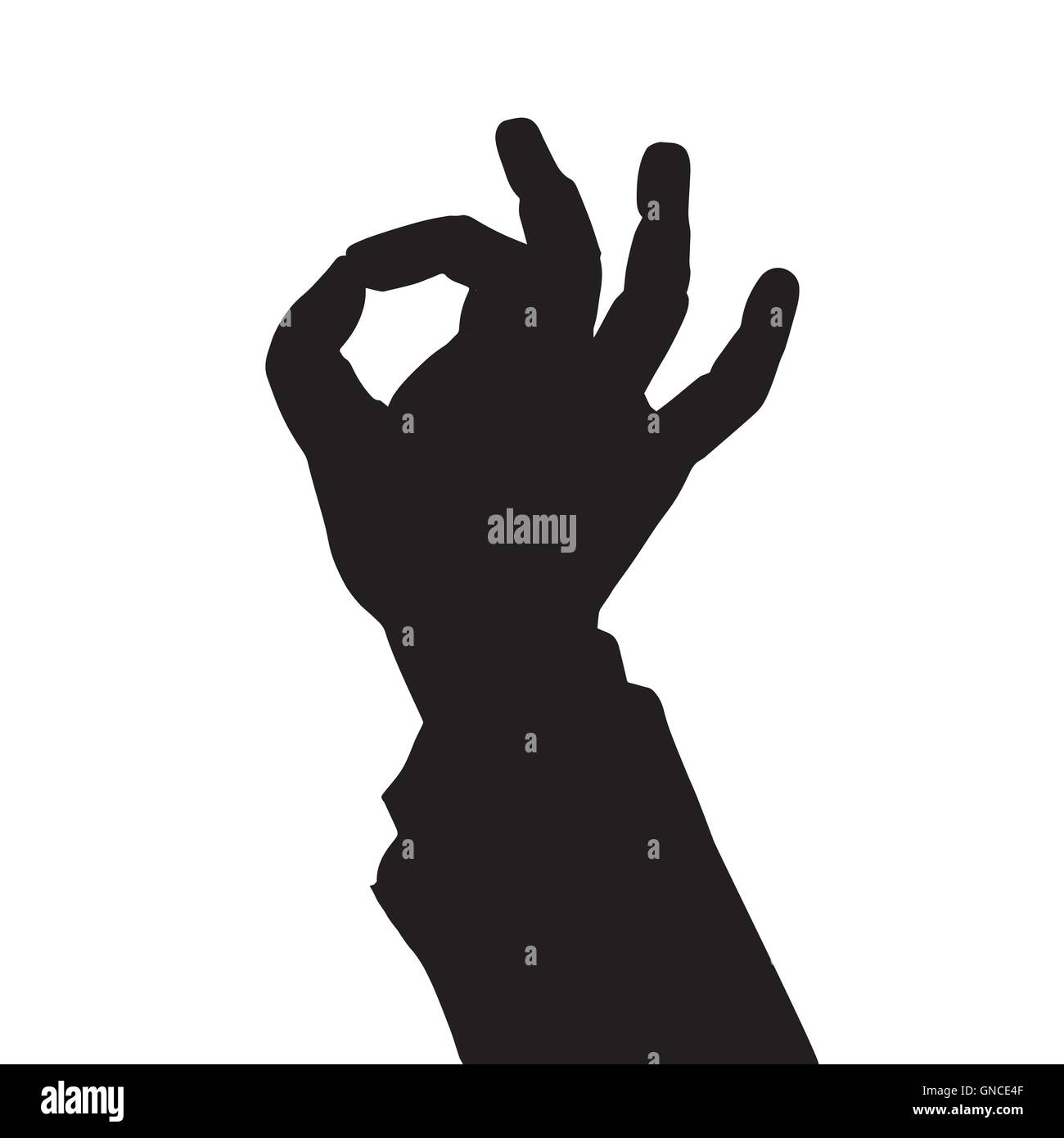 hand gesture OK black silhouette figure Stock Vector Image & Art - Alamy