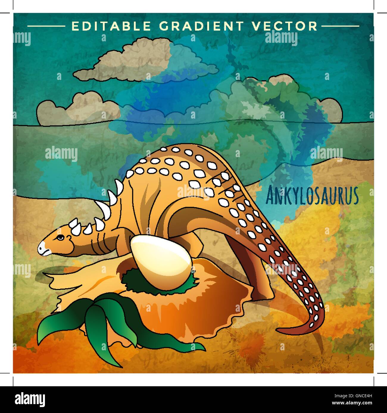 Dinosaur in the habitat. Vector Illustration Of Ankylosaur Stock Vector ...