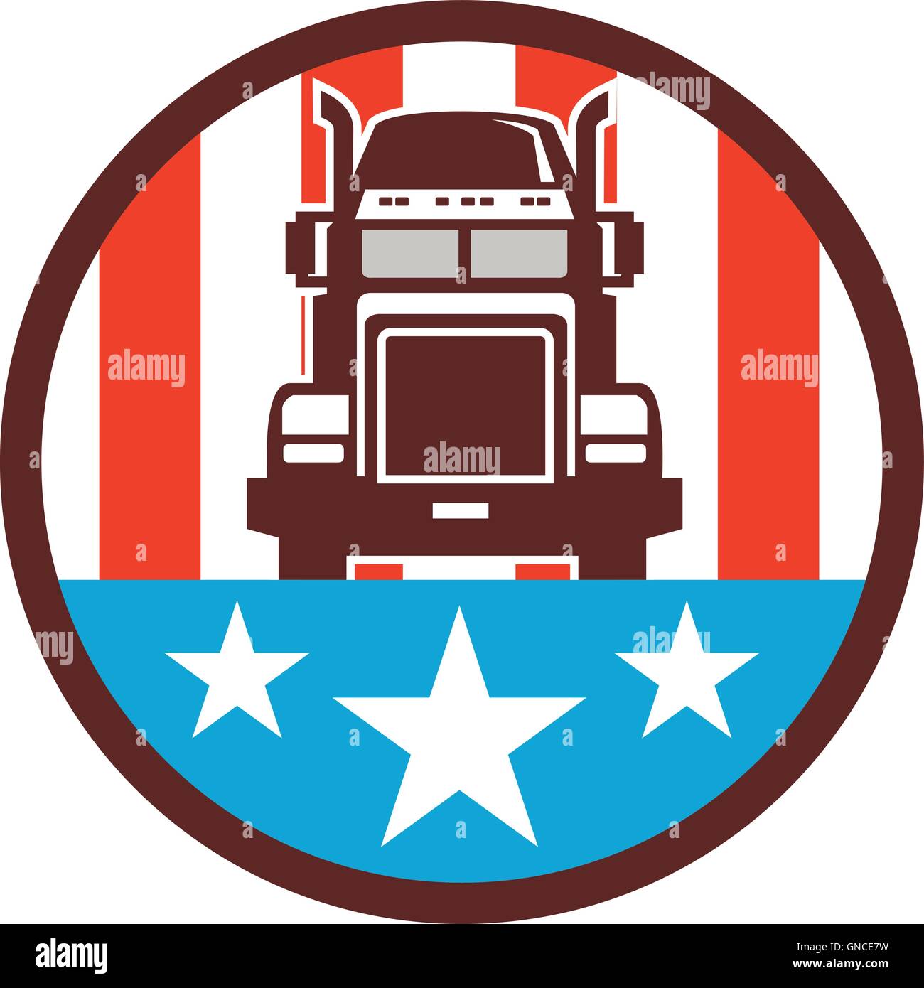 Truck USA Flag Circle Retro Stock Vector Image & Art - Alamy