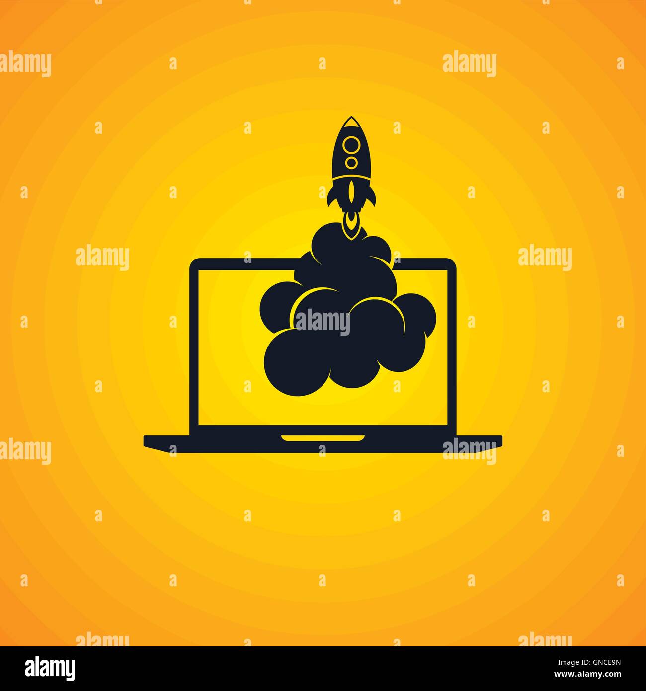 Start Up Program Rocket Computer Boot Program Stock Vector Image And Art 5099