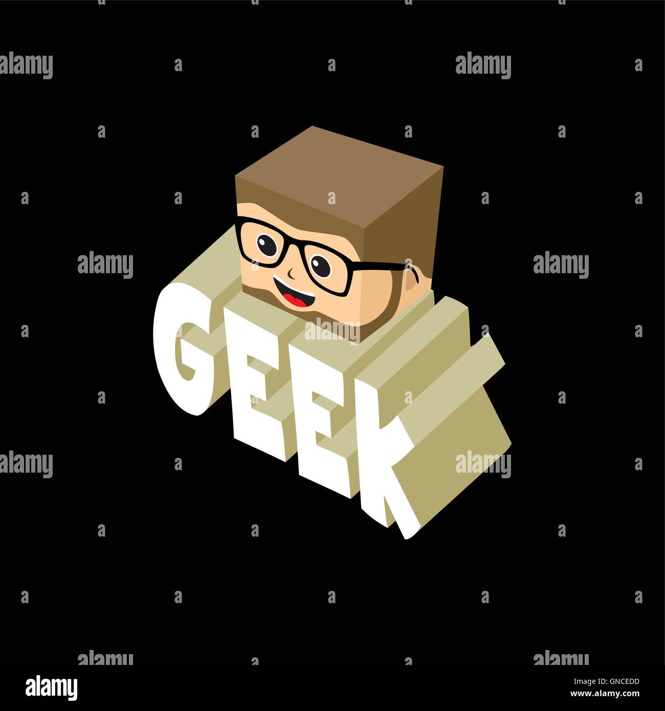 isometric male geek cartoon character Stock Vector Image & Art - Alamy