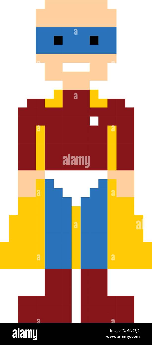 pixel people superhero avatar Stock Vector Image & Art - Alamy