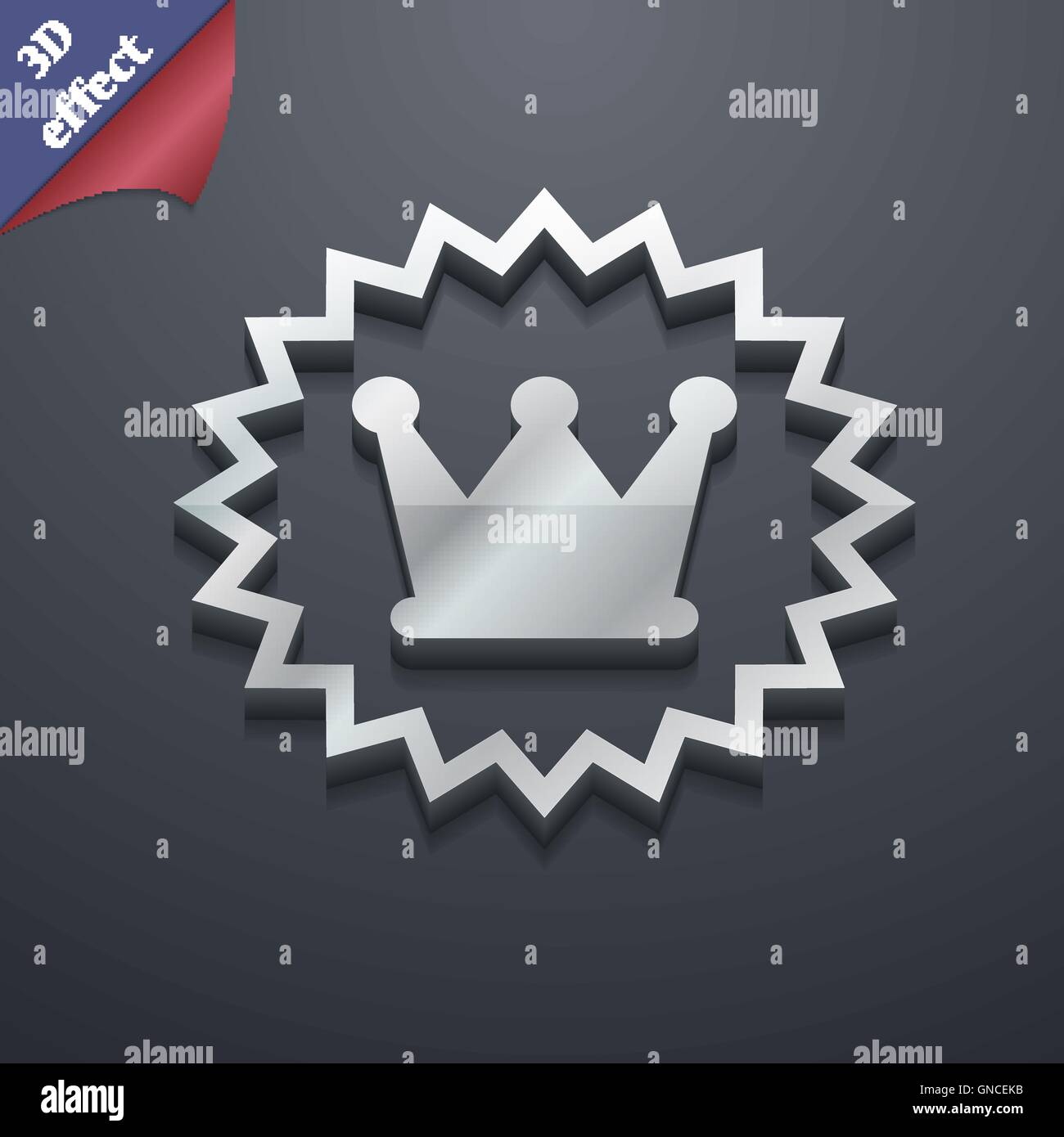 ?rown icon symbol. 3D style. Trendy, modern design with space for your ...