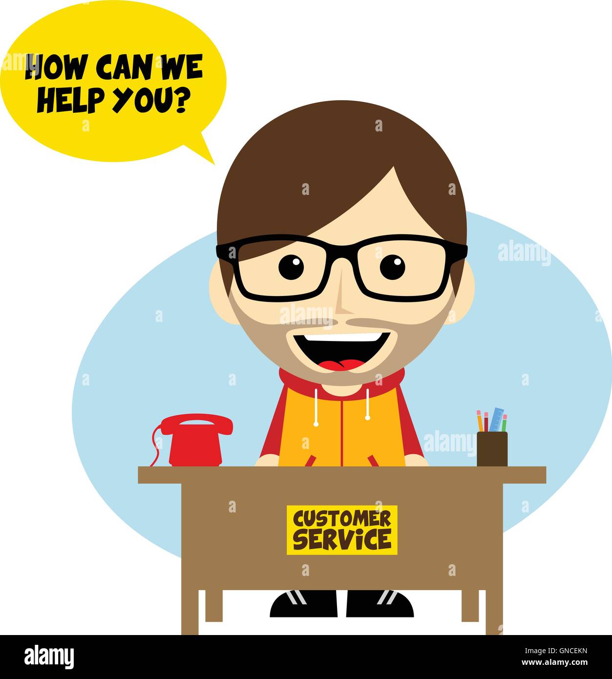 Customer service desk cartoon character hi-res stock photography and ...