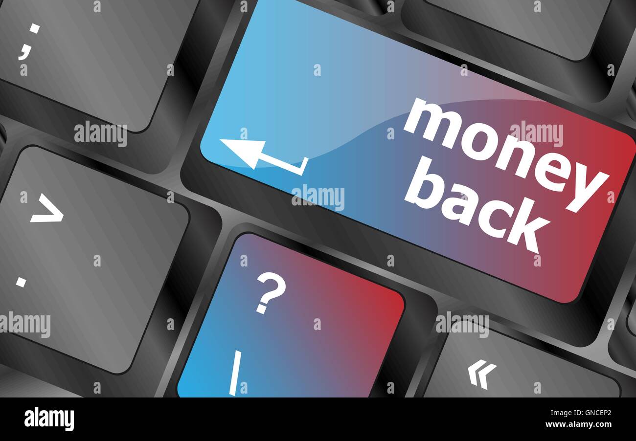 Keyboard keys with money back text on button vector , keyboard keys ...