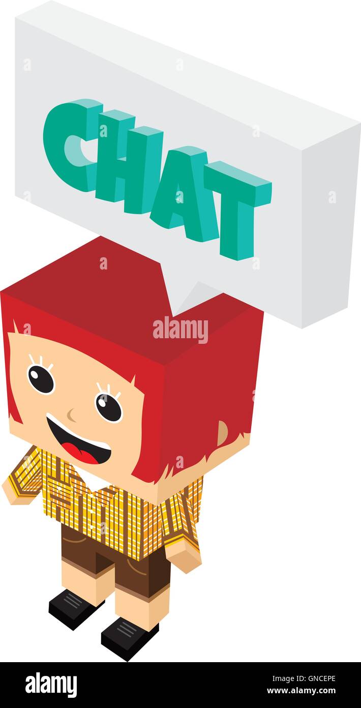 chat bubble cartoon character isometric theme Stock Vector Image & Art ...