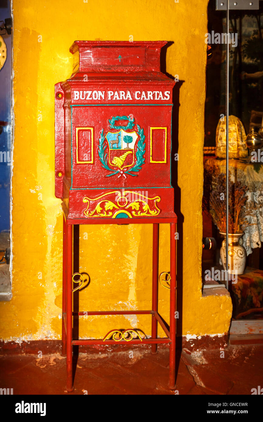 Vintage post box in the Santa Catalina Convent in Arequipa, Peru Stock ...