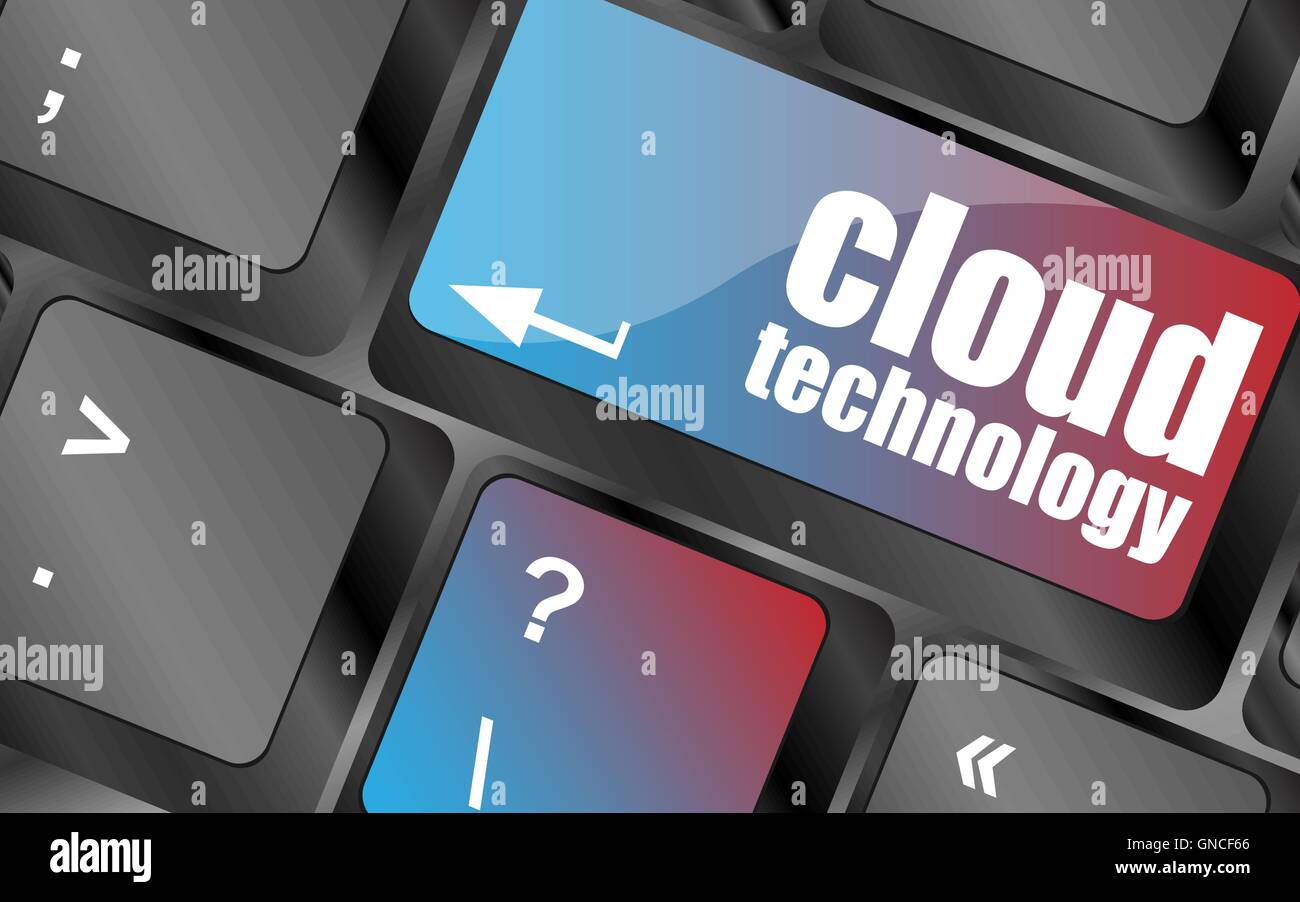 Connect to cloud concept on button of the keyboard key vector . keyboard keys, keyboard button ...