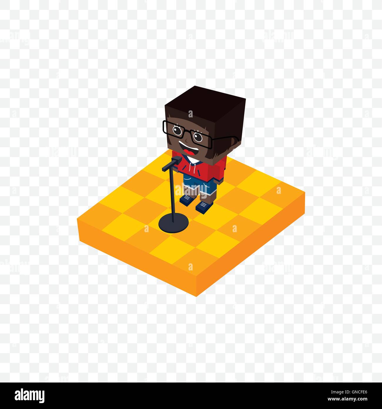 stand up comedy isometric block cartoon Stock Vector Image & Art - Alamy