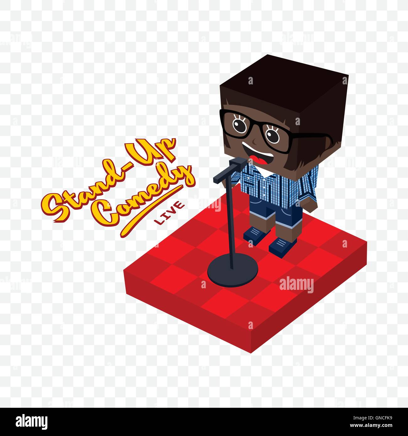 stand up comedy isometric block cartoon Stock Vector Image & Art - Alamy