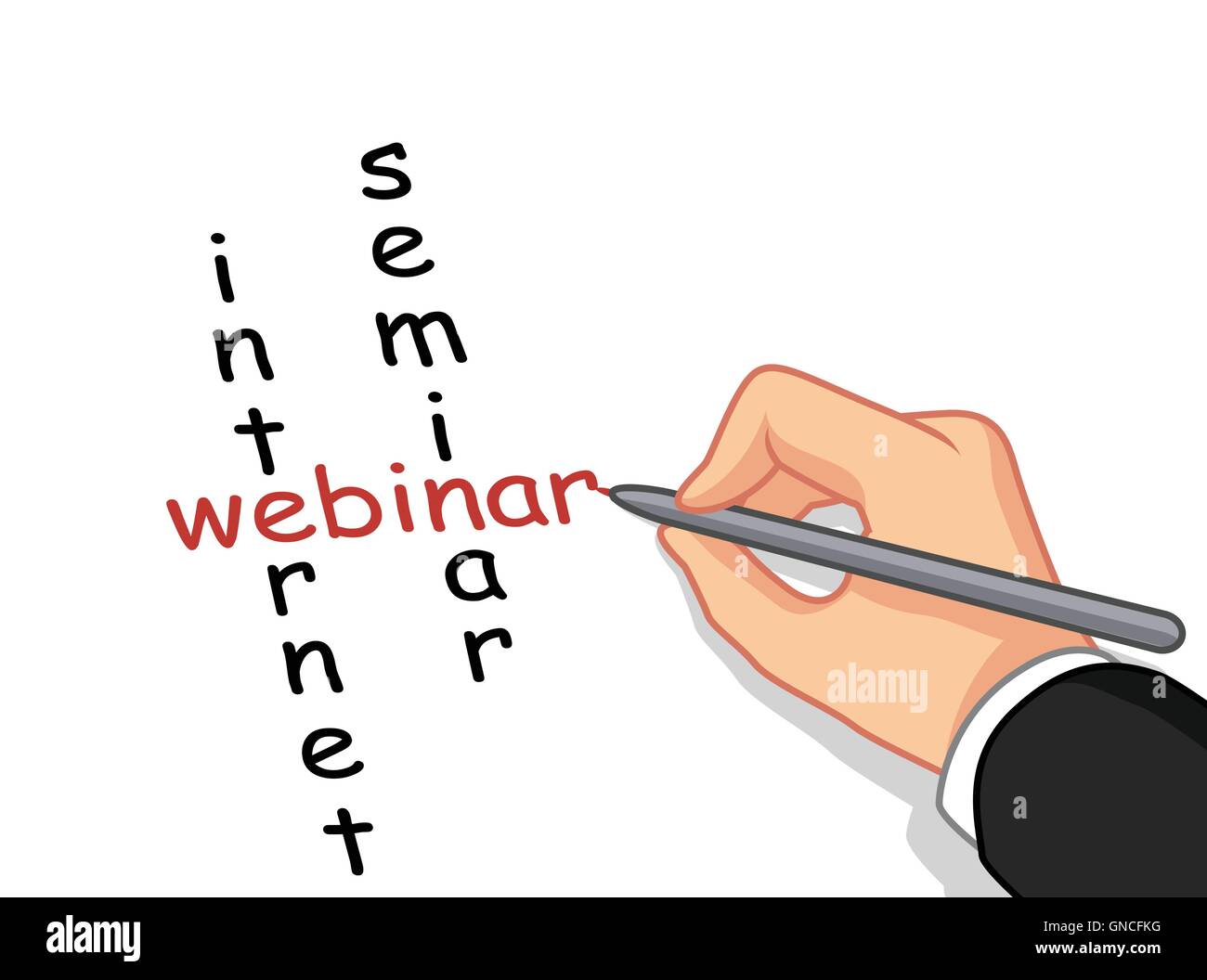 Hand drawing online studying Stock Vector Images - Alamy