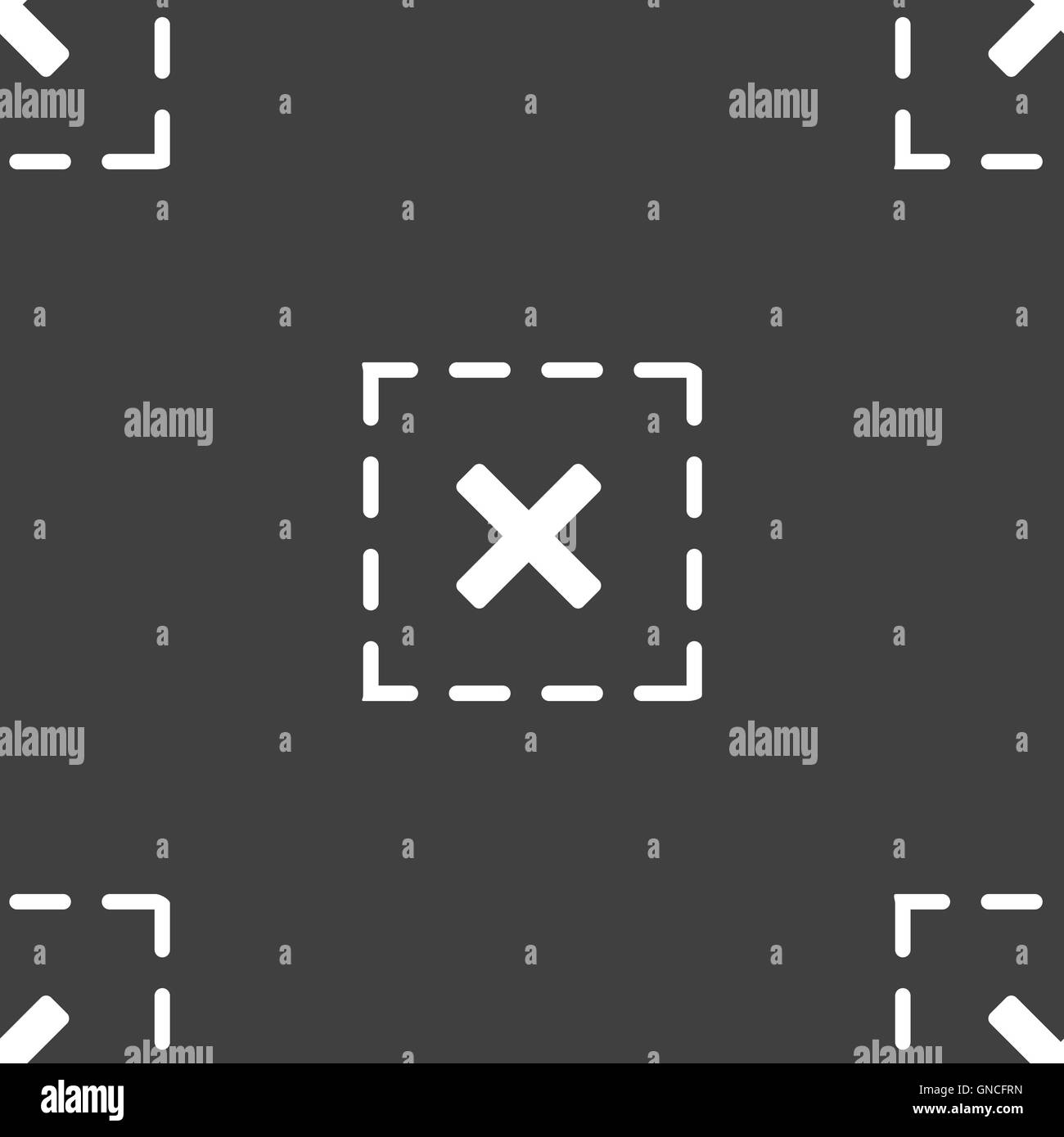 Cross in square icon sign. Seamless pattern on a gray background ...