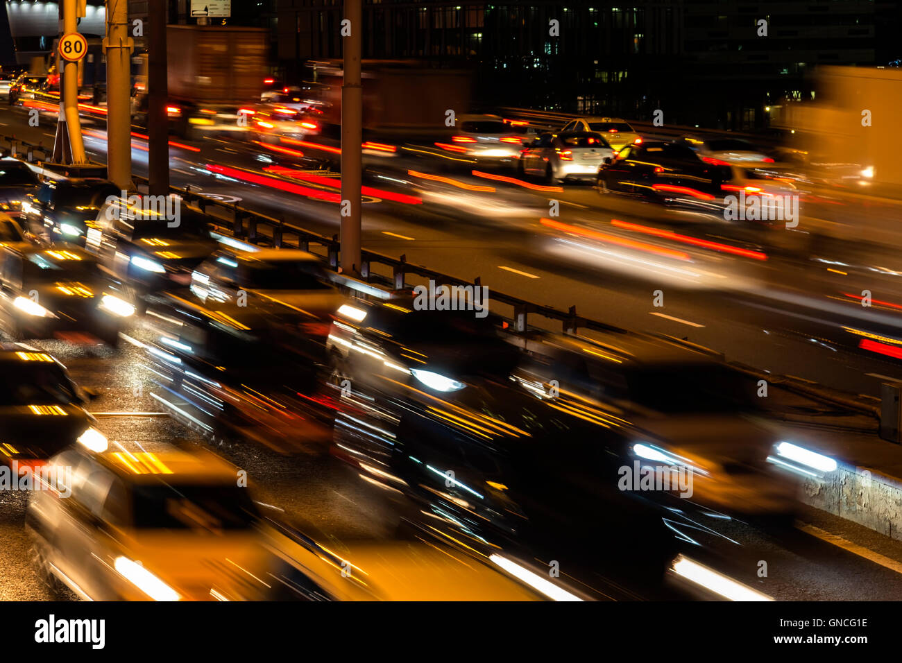 Urban night traffic Stock Photo - Alamy