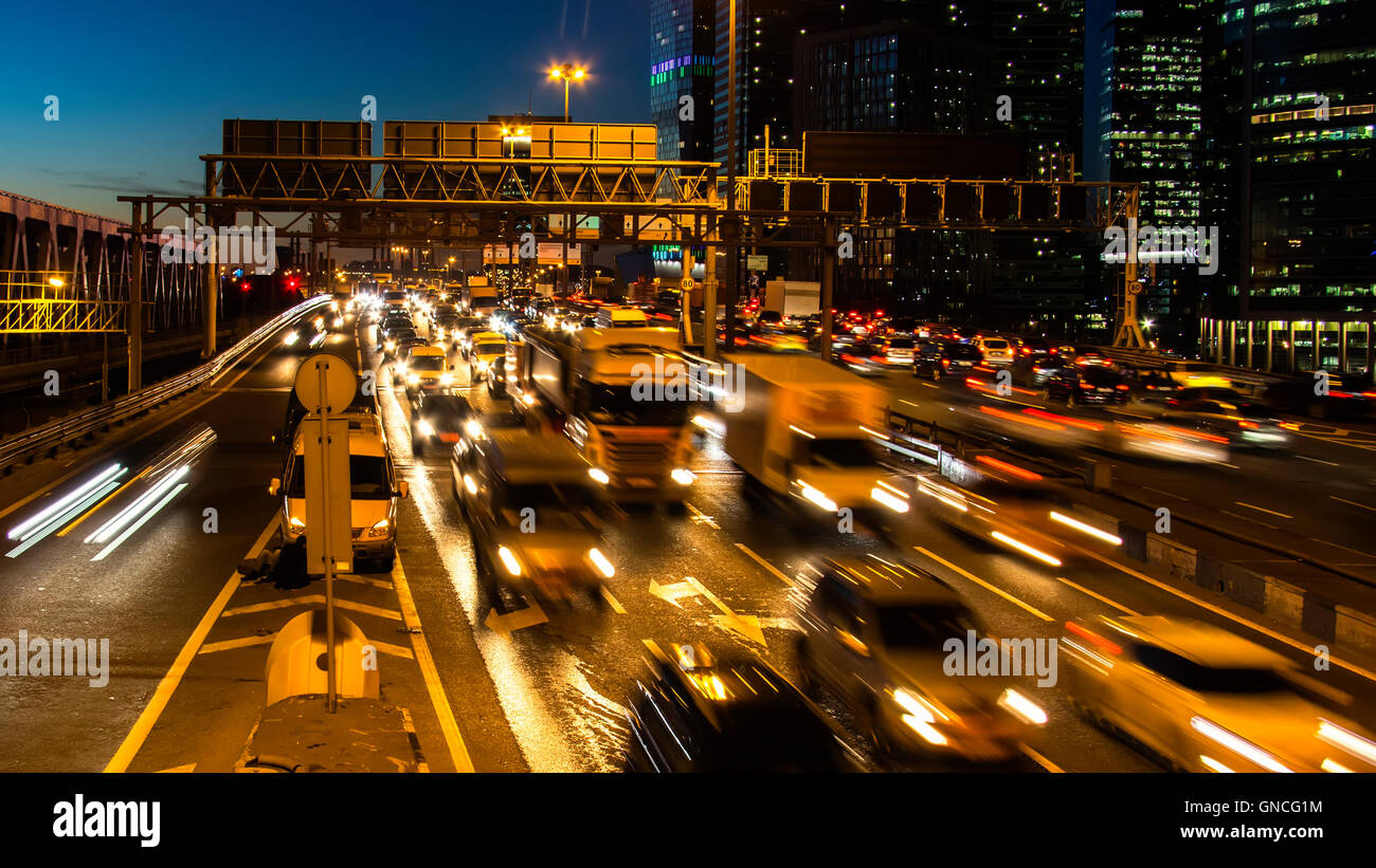 Urban night traffic Stock Photo - Alamy