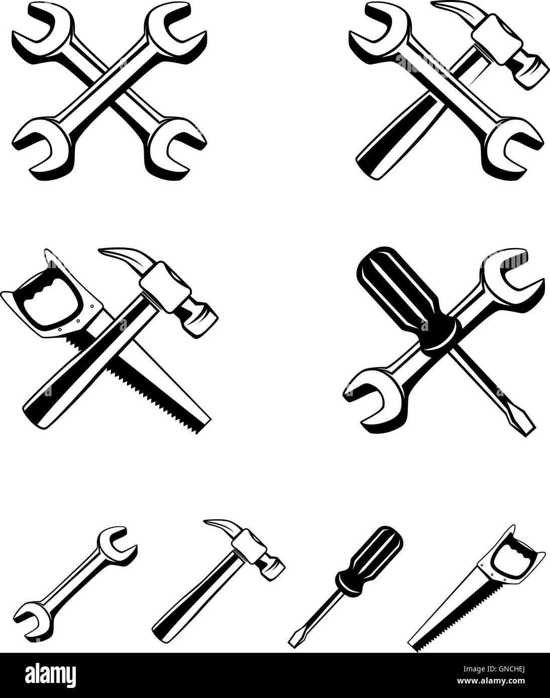 different tools silhouette icon Stock Vector Image & Art - Alamy