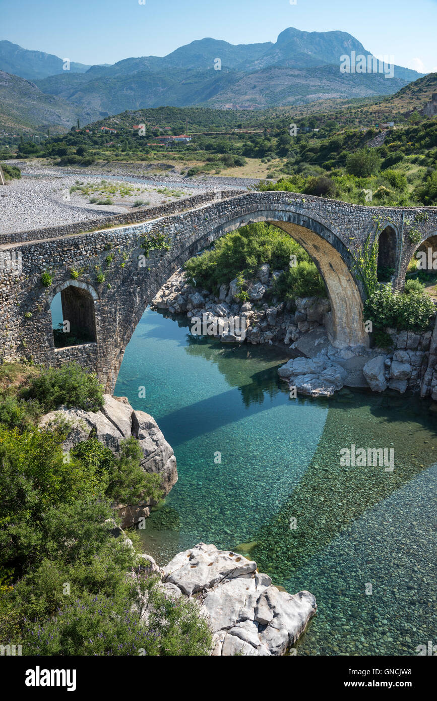 The Mesi Bridge, Ura e Mesit, across the Kiri river near Shkodra ...