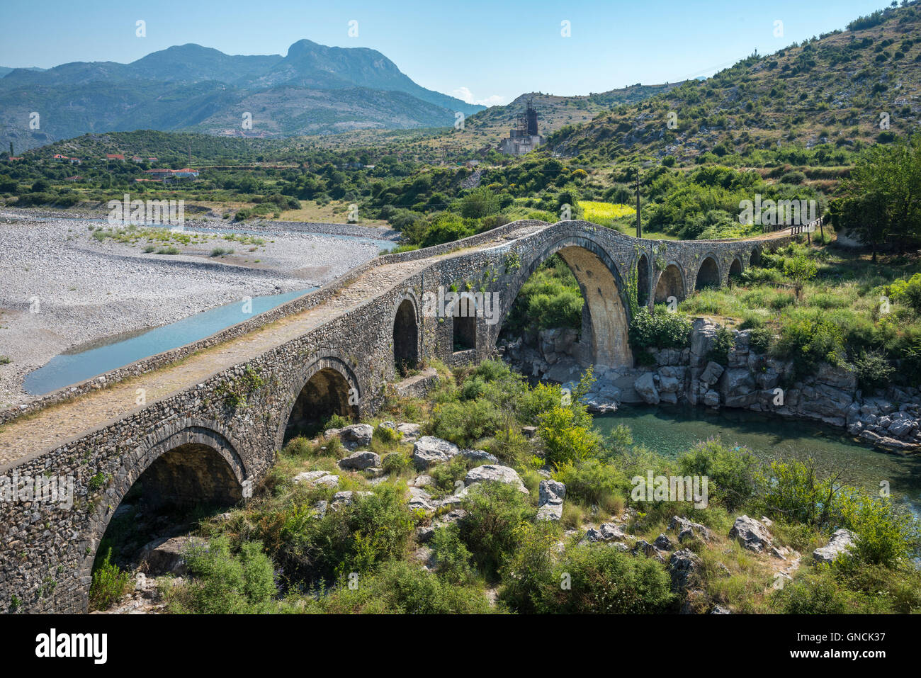 The Mesi Bridge, Ura e Mesit, across the Kiri river near Shkodra ...